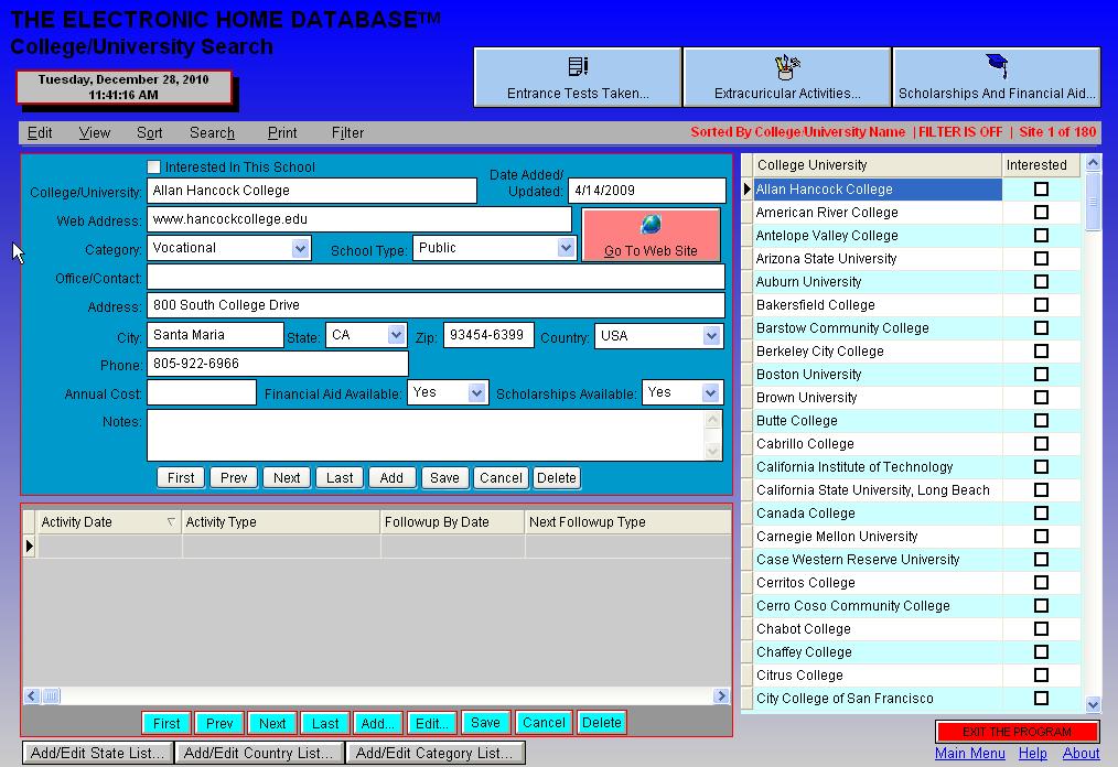 The Electronic Home Database - Information Tracking Made Easy!!!